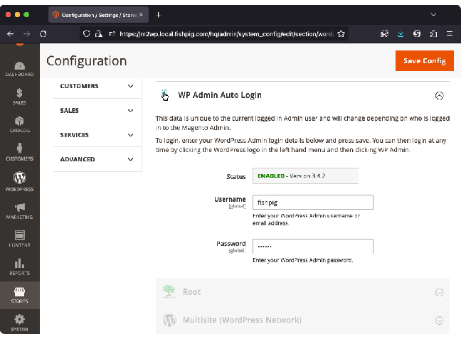 1 Click WordPress Admin Login | Magento 2 WordPress Integration | FishPig